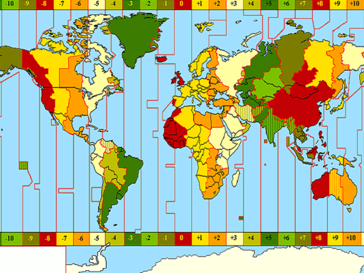 Mapa Mundi Com Os Fusos Horarios Revoeduca